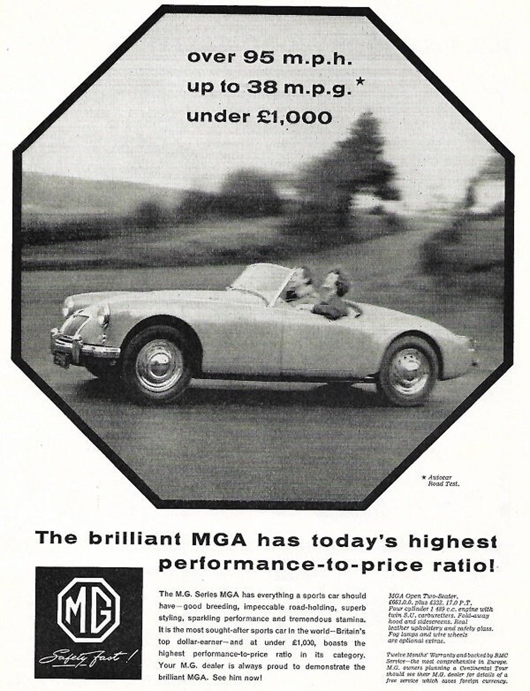 MGA Car Print 1958, Original Advertising Wall Art - Etsy