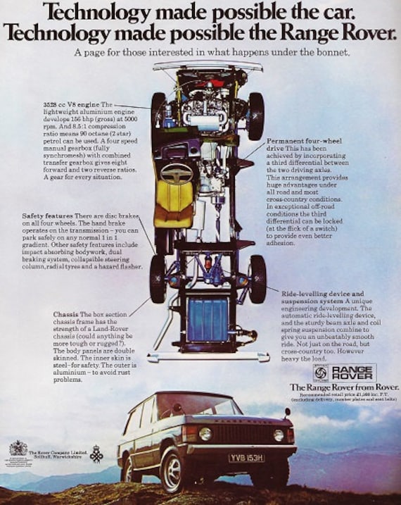 Range Rover Car Print 1970 Advertising Wall Art | Etsy