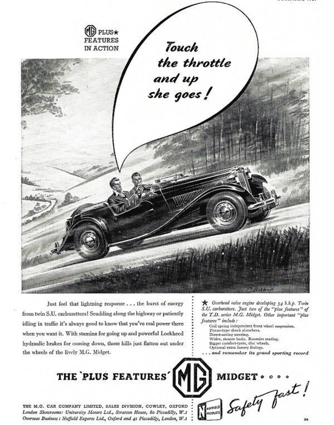 MG Midget Car Print 1951, Original Advertising Wall Art - Etsy