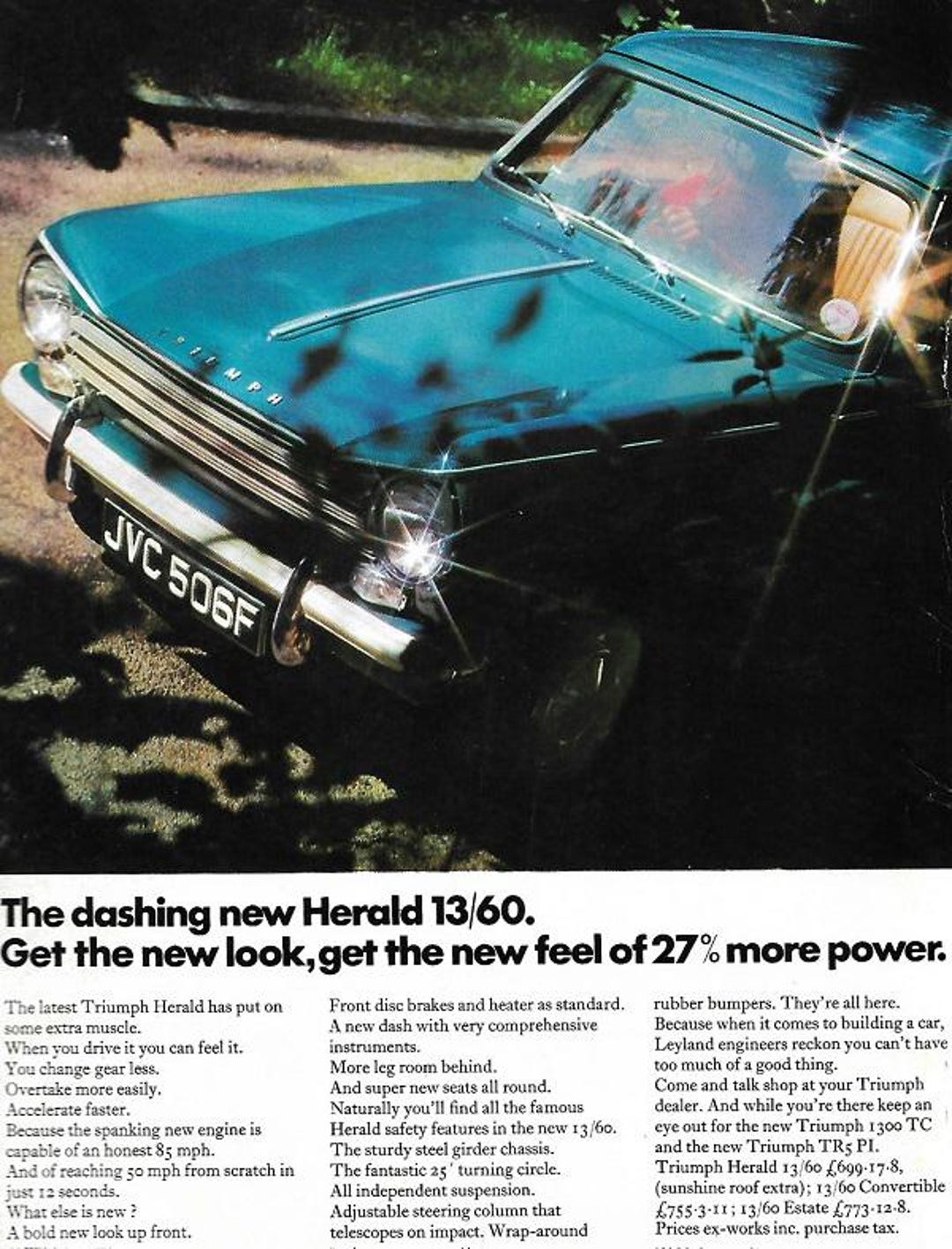 Triumph Herald Car Print 1967, Original Advertising Wall Art - Etsy