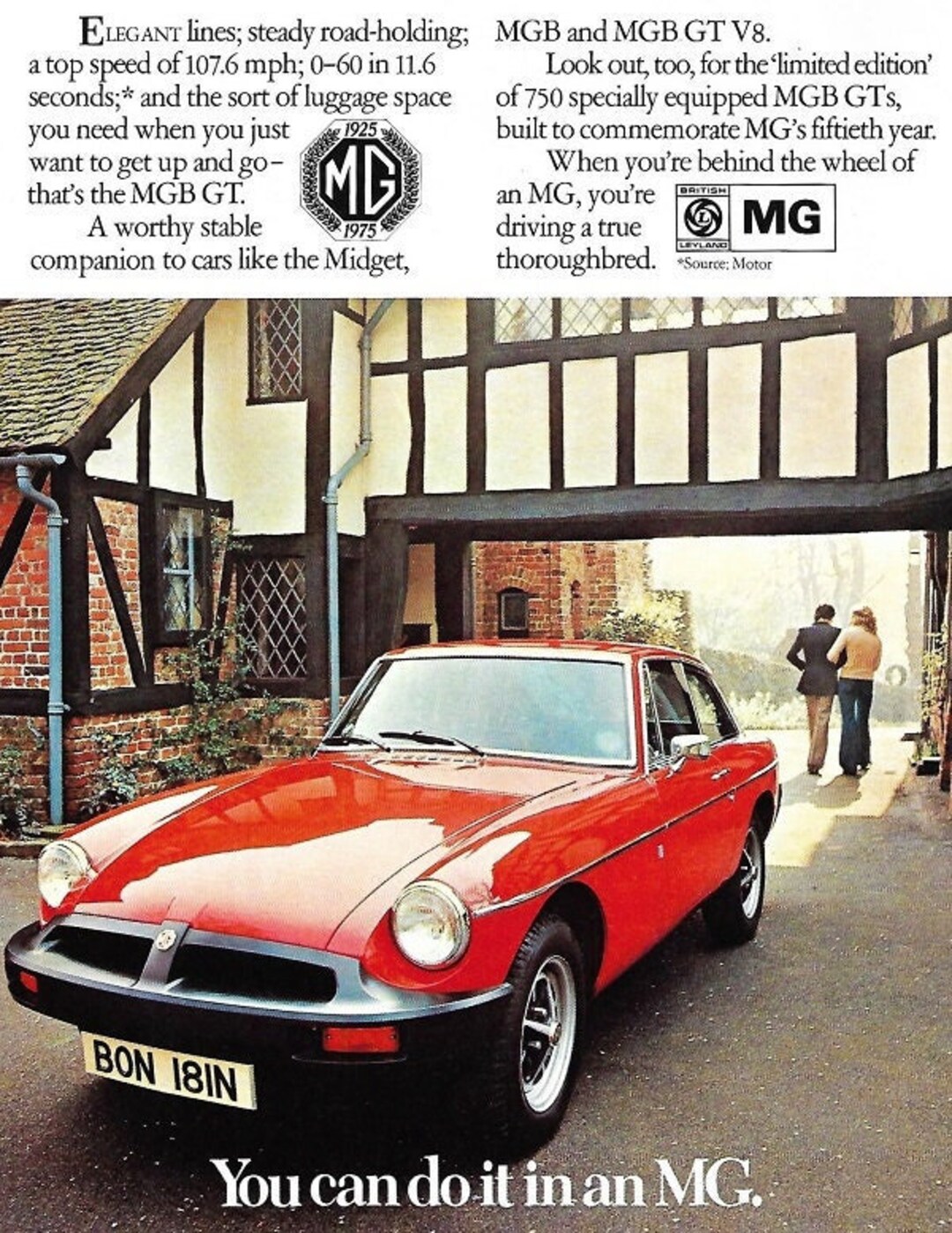 MGB Car Print 1975, Original Advertising Wall Art - Etsy