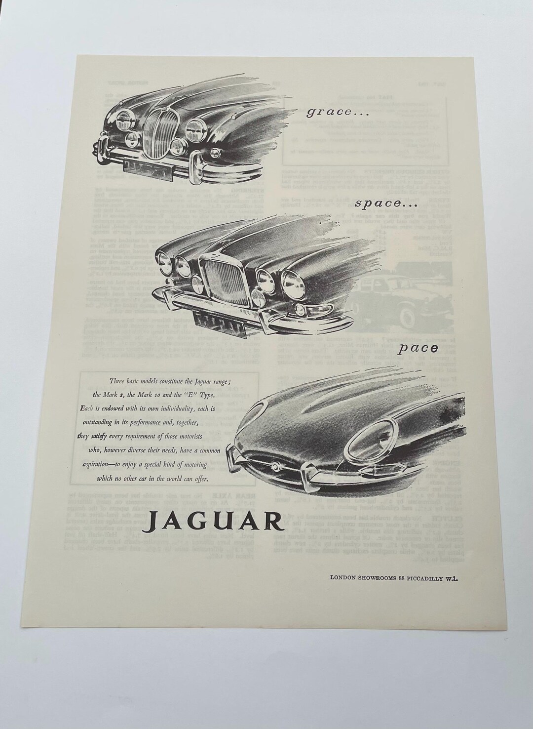 Original Jaguar Cars Advert From 1962 - Vintage Car Ad Advertisement ...