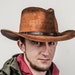 BUCKAROO Genuine Leather Western Cowboy Hat Outback Rodeo Old West ...