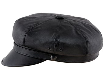 Leather biker hat | Etsy