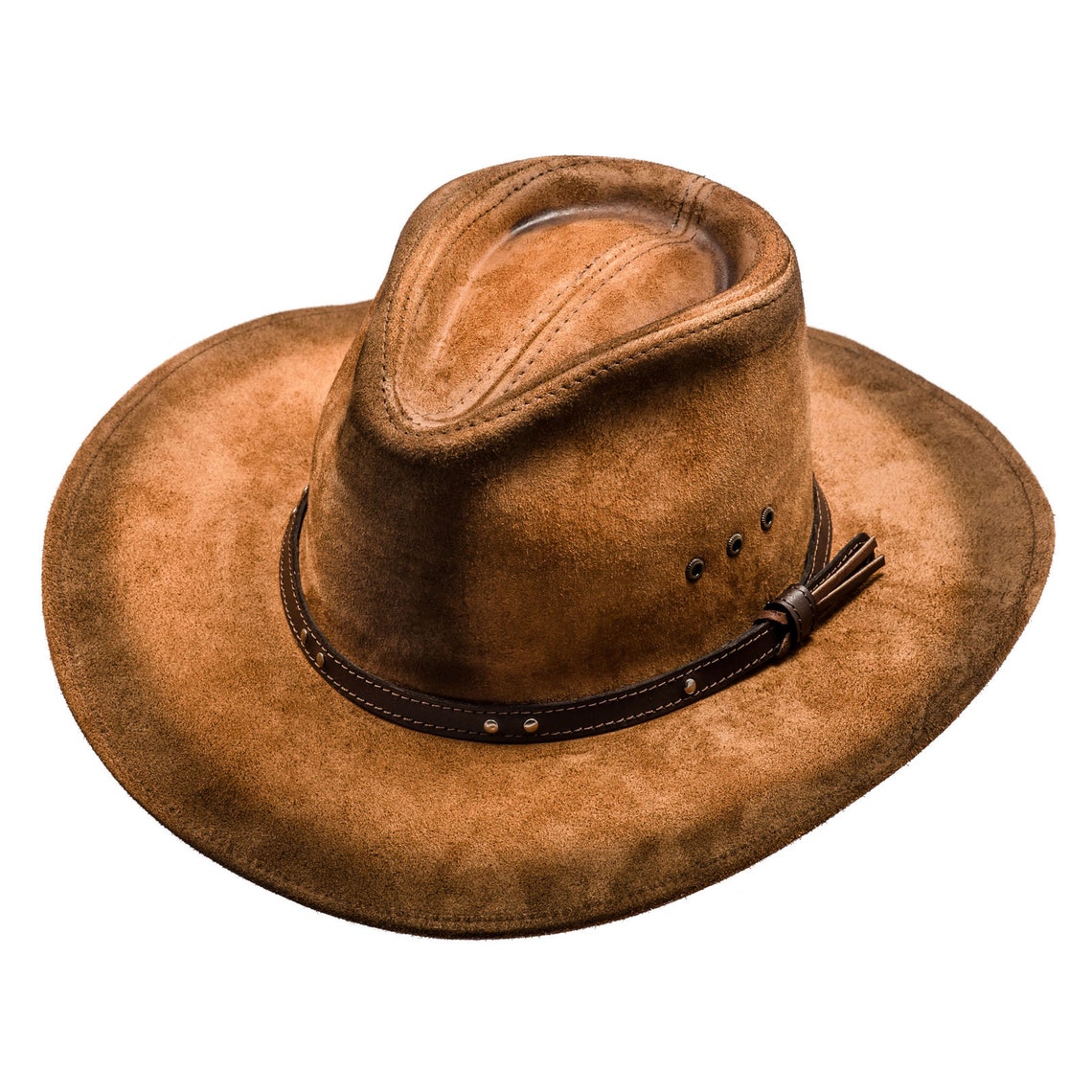 BUCKAROO Genuine Leather Western Cowboy Hat Outback Rodeo Old - Etsy