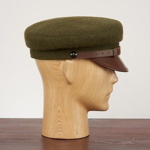 DANUBE MOD 1 Wool Cloth Lacquered Peaked Cap Cabbie Chauffeur Hat Train ...