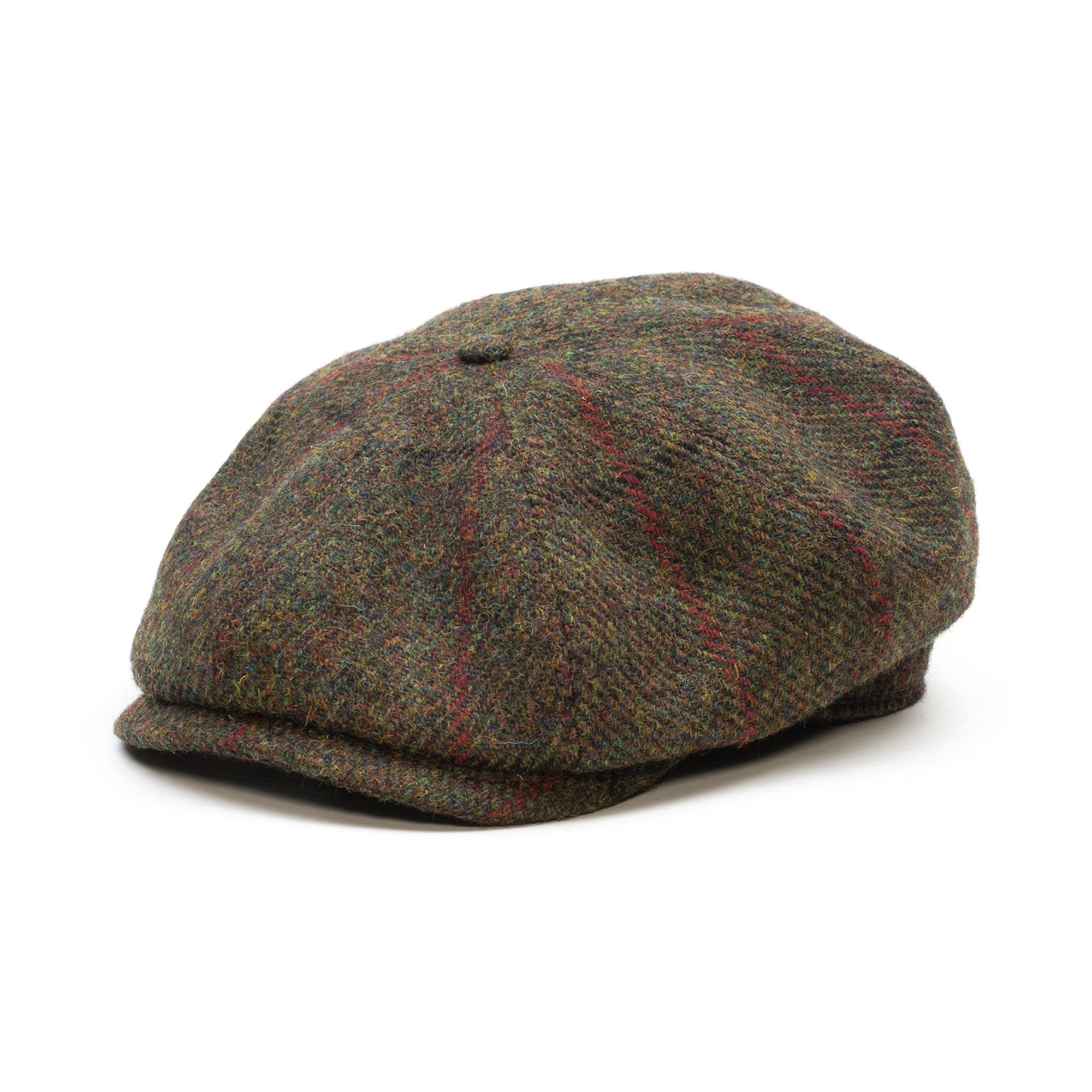Newsboy Cap Men's 7 1/8 Size PEAKY Harris Tweed Wool 8 Panel Newsboy ...