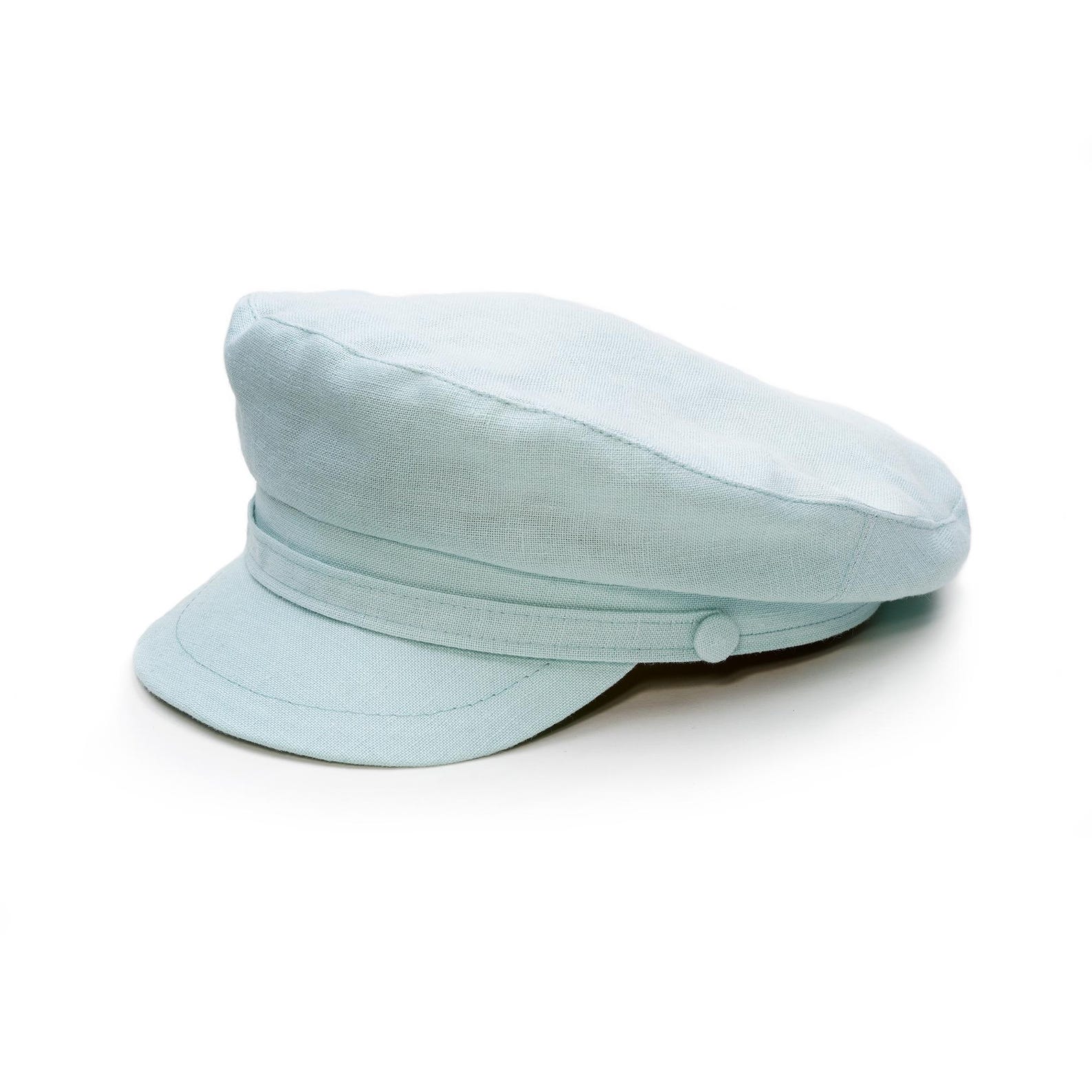 PIREUS Linen Greek Fisherman Breton Summer Cap Sailor Captains Nautical ...