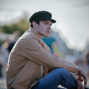 TRAWLER Denim Breton Fisherman Cap Sailor Captains Nautical Skipper ...