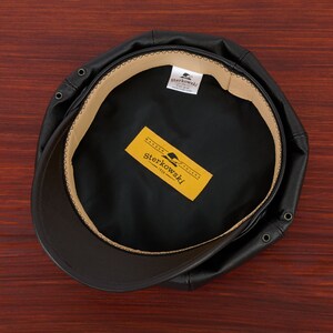 HARLEY Natural Leather Peaked Motorcycle Cap Rockabilly Punk Style ...