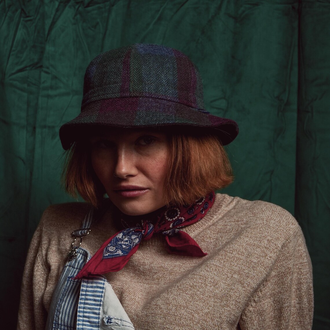 BUGGY Donegal Tweed Bucket Hat Military Boonie Cap Irish Wool Magee ...