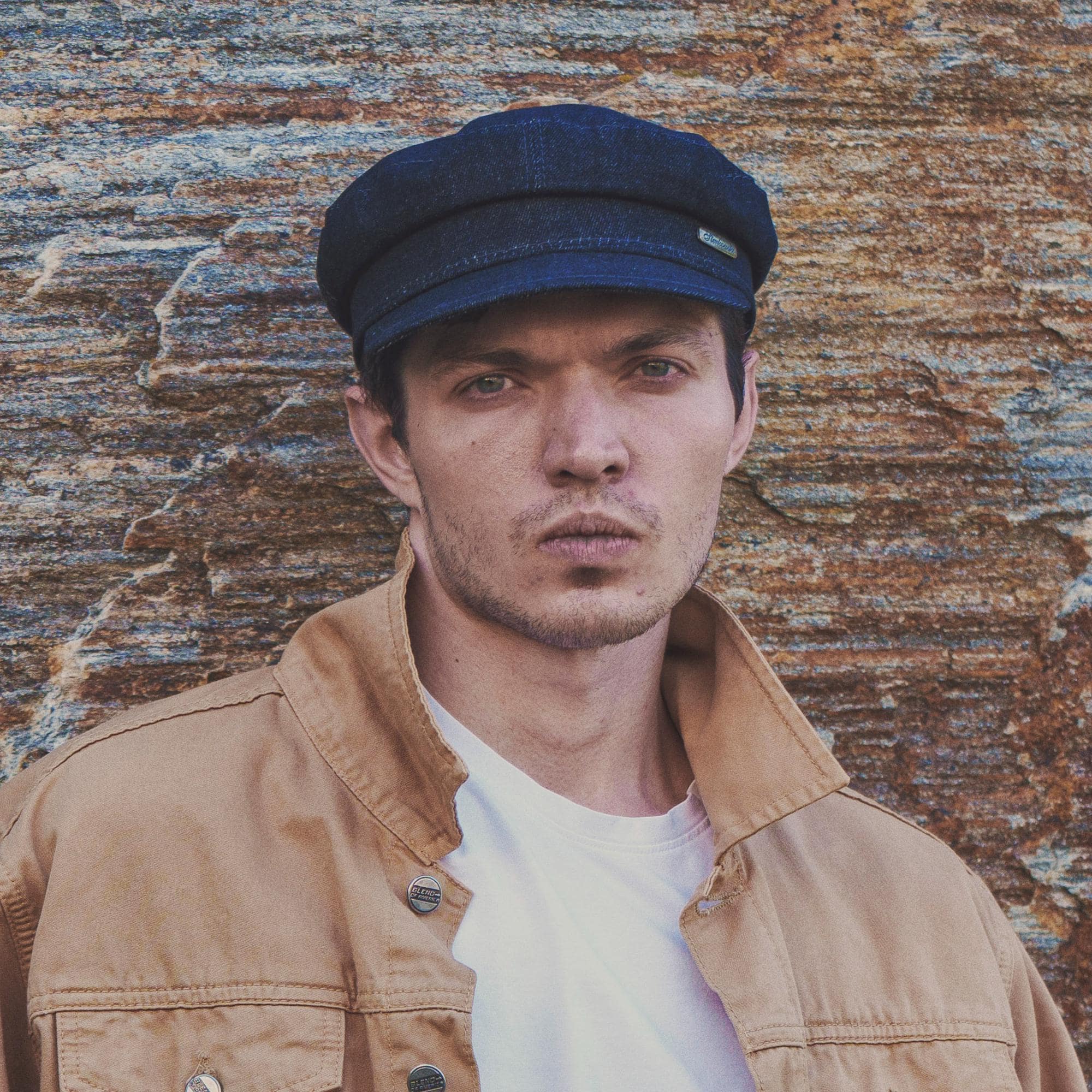 TRAWLER Denim Breton Fisherman Cap Sailor Captains Nautical Skipper ...