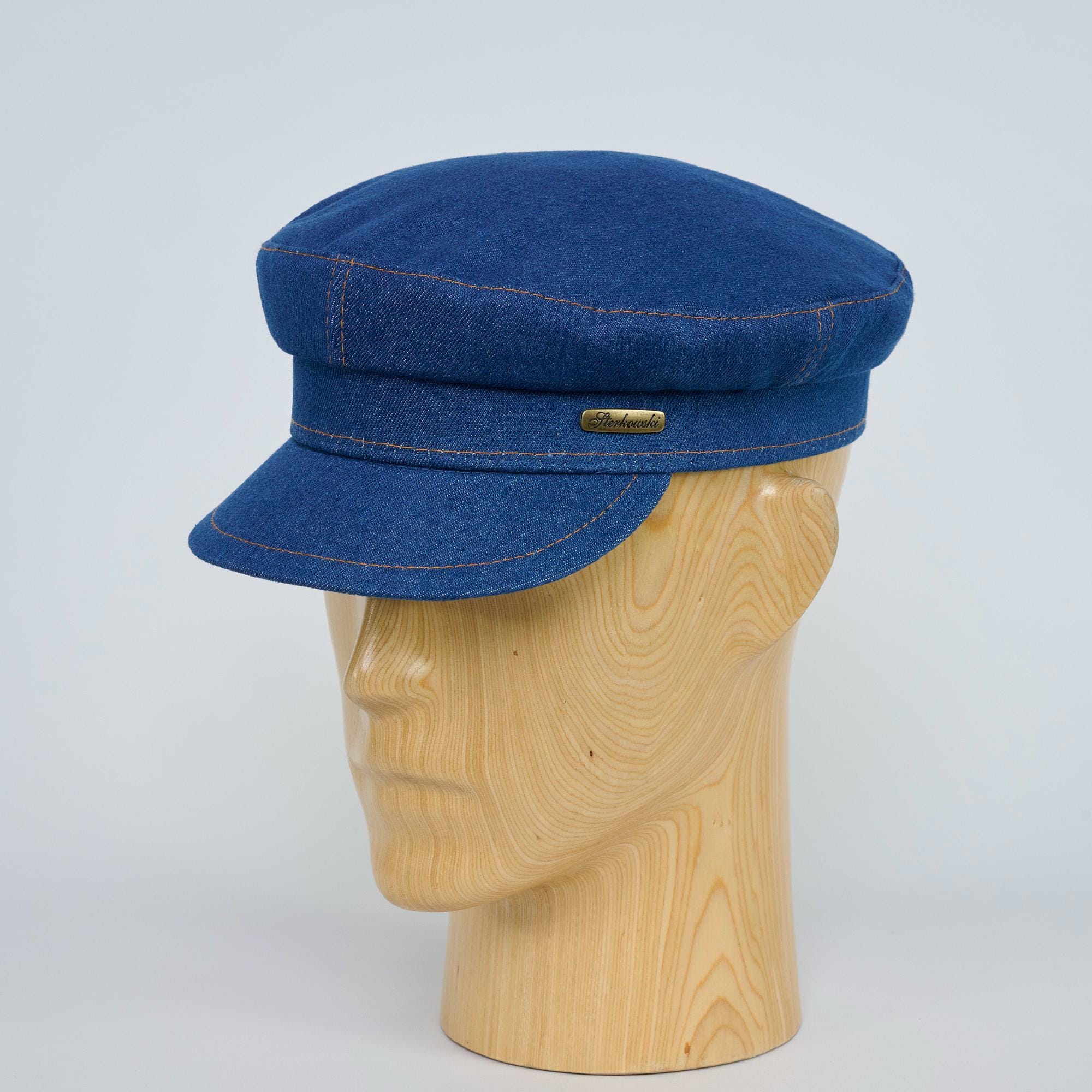 TRAWLER Denim Breton Fisherman Cap Sailor Captains Nautical Skipper ...