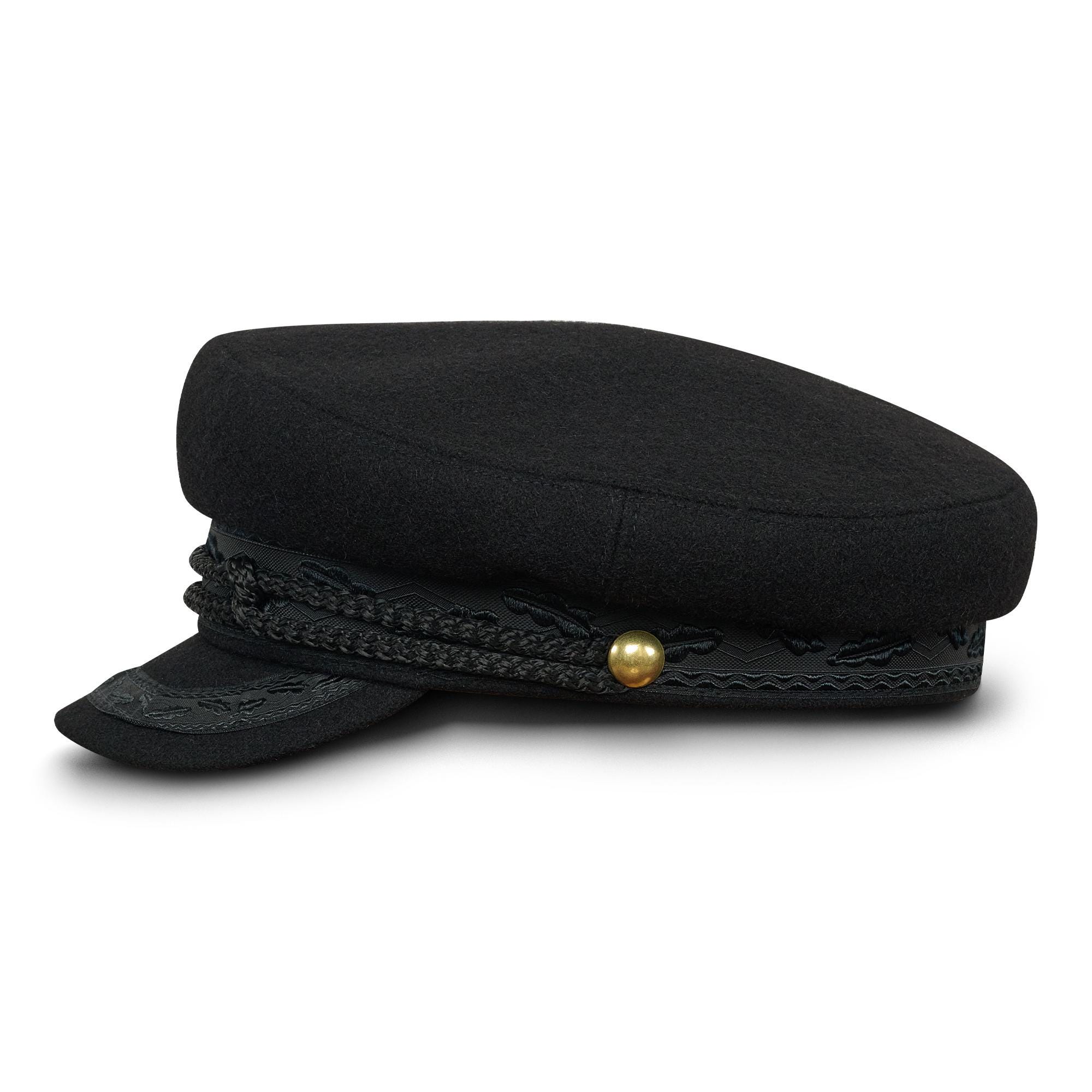 SKIPPER Wool Traditional Marine Breton Cap Merchant Fleet Sailor ...