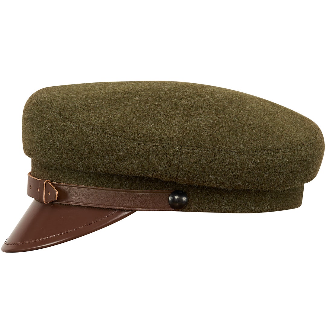 DANUBE MOD 1 Wool Cloth Lacquered Peaked Cap Cabbie Chauffeur Hat Train ...