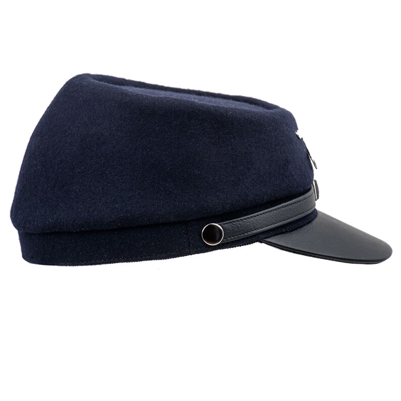 BLUE AND GRAY Wool Kepi Cap American Civil War Replica Leather - Etsy
