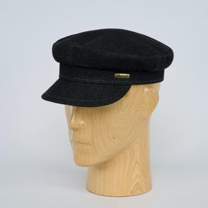 TRAWLER Denim Breton Fisherman Cap Sailor Captains Nautical Skipper ...