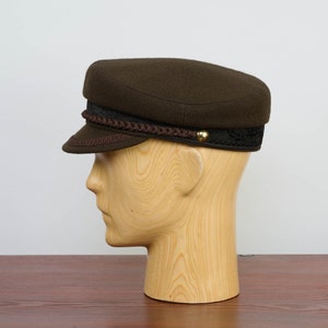 CHANDLER Wool Fiddler Cap With Embroidered Tape Twine Seaman Greek ...
