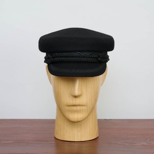 CHANDLER Wool Fiddler Cap With Embroidered Tape Twine Seaman Greek ...