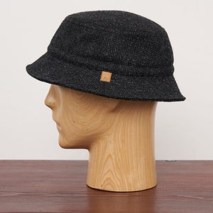 GLEN Harris Tweed Bucket Wool Hat Warm Quilted Lining Boonie Fisherman ...