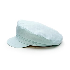 PIREUS Linen Greek Fisherman Breton Summer Cap Sailor Captains Nautical ...