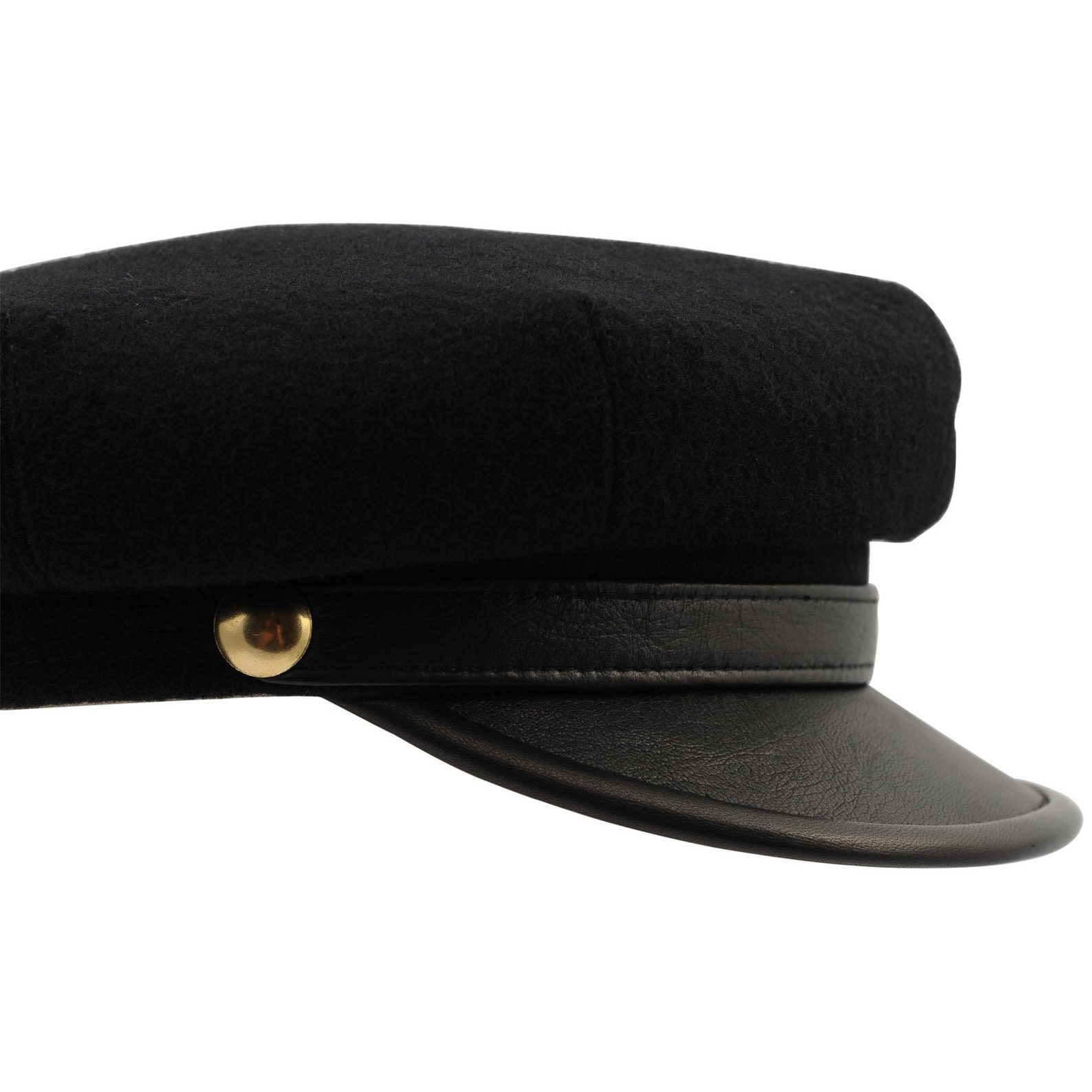 MOTO Motorcycle Biker Peaked Cap Wool Cloth Leather Brim - Etsy