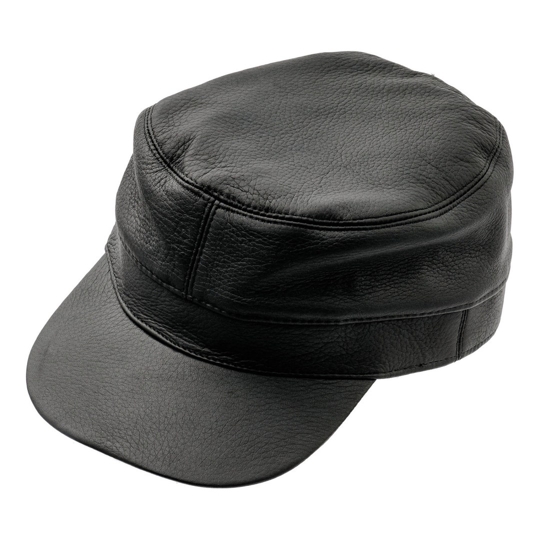 AMUR Genuine Leather Ranger Cap Patrol Jockey Duty Trucker Sports ...