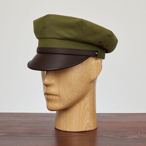 ELVIS Cotton Rockabilly Biker Cap Retro Motorcycle Natural Leather ...