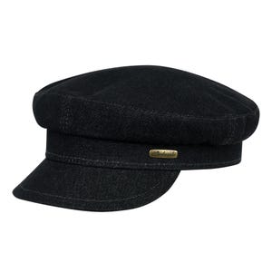 TRAWLER Denim Breton Fisherman Cap Sailor Captains Nautical Skipper ...