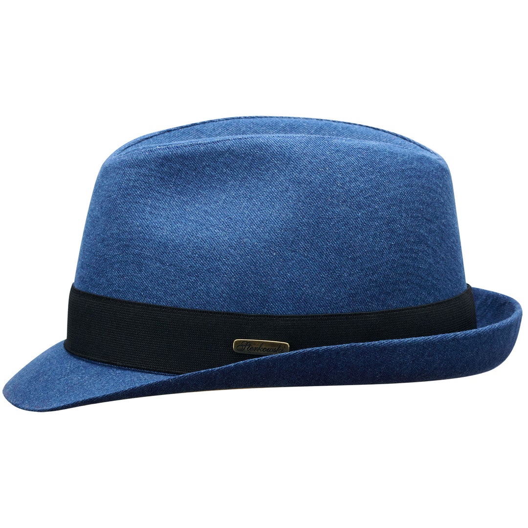BLUE NOTE Denim Trilby Short Brim Hat Sun Protection Removable - Etsy