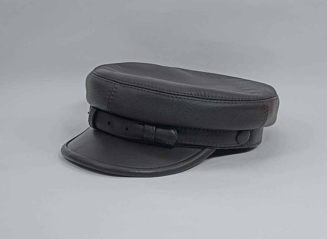 SALE!-MACIEJOWKA 57cm MODEL 8 Genuine Leather Traditional Polish Peaked ...