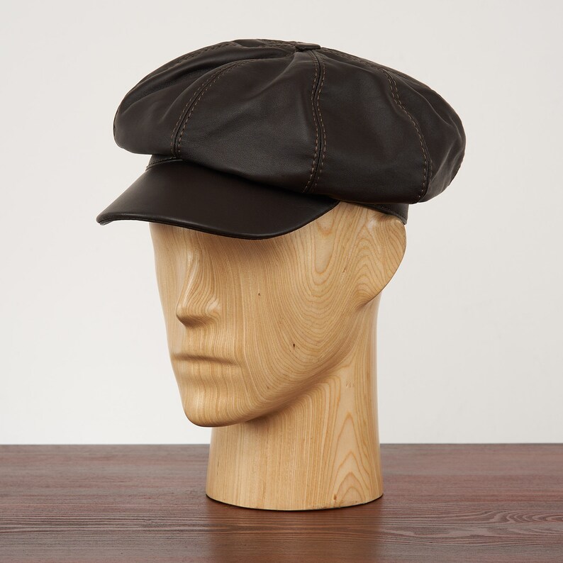 JIMMY Natural Leather Newsboy Baker Boy Balloon 8 Panels Cap - Etsy Canada