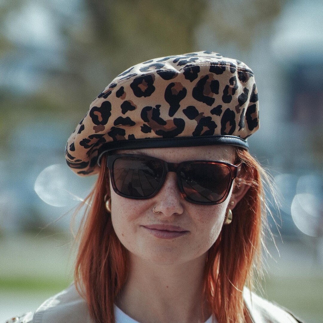CORINA Cotton Women's Beret Panther Leopard Print French Artist Hat ...