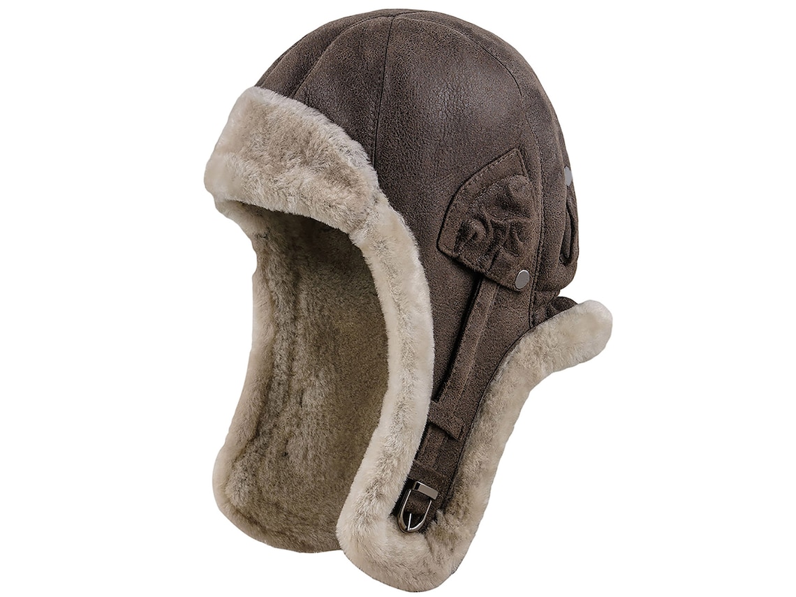BOMBER Shearling Leather Aviator Cap Winter Chapka Ushanka - Etsy