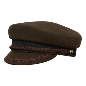 CHANDLER Wool Fiddler Cap With Embroidered Tape Twine Seaman Greek ...