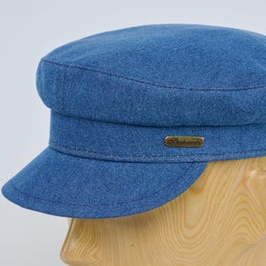 TRAWLER Denim Breton Fisherman Cap Sailor Captains Nautical Skipper ...