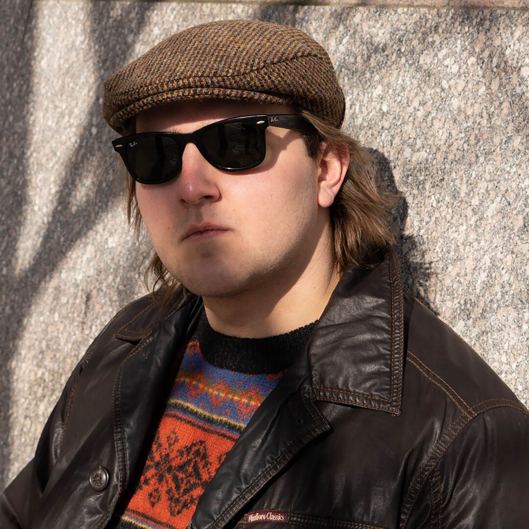 SALE DERBY Harris Tweed Flat Cap Gun Club Check Bunnet English Dai Jeff ...