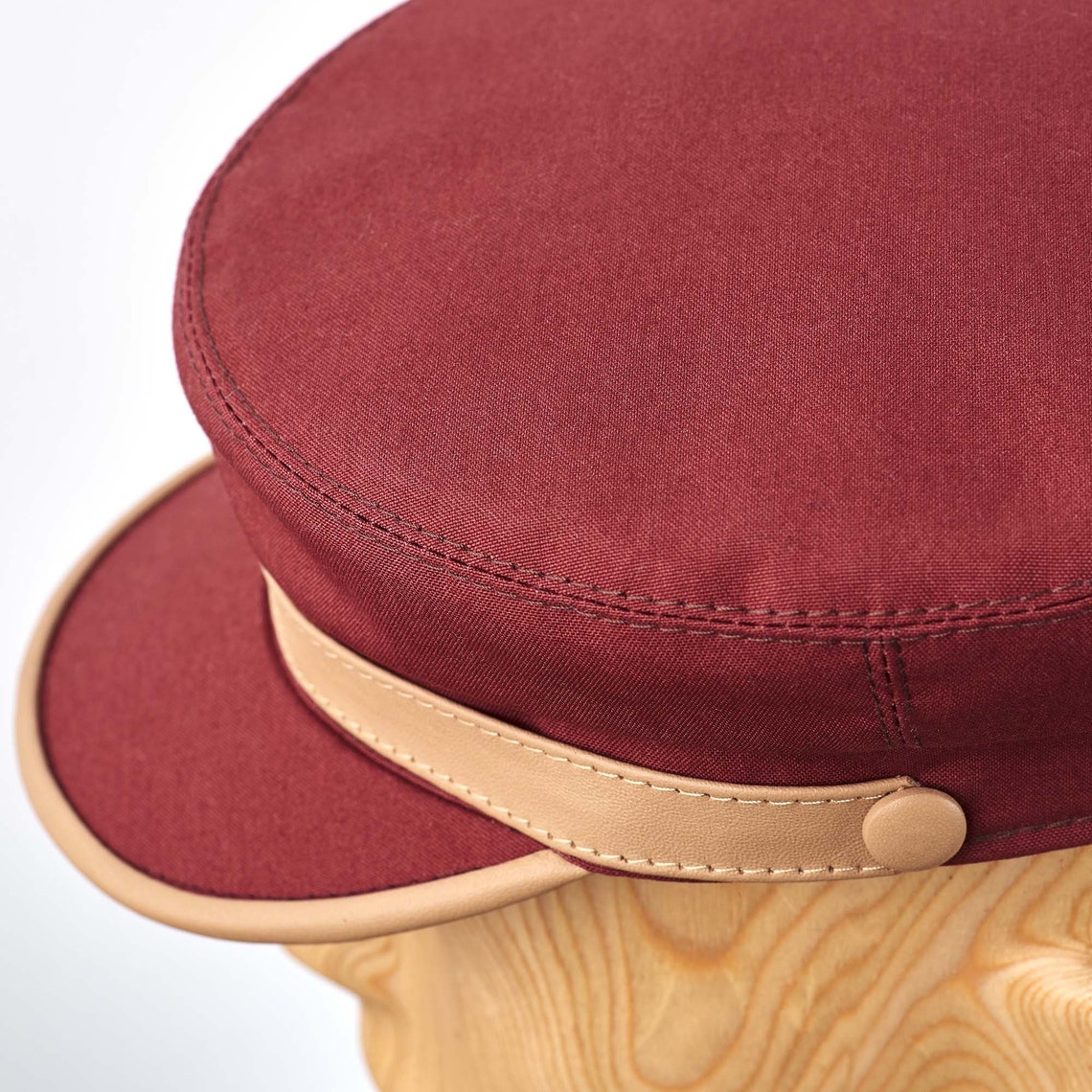 RINGO Waxed Cotton Peaked Cap Breton Style Leather Strap - Etsy