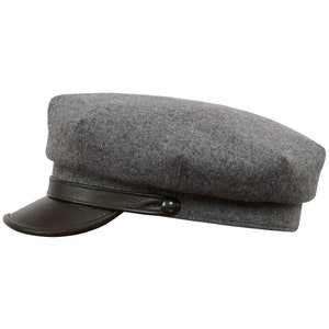 MOTO Motorcycle Biker Peaked Cap Wool Cloth Leather Brim Riding Harley ...