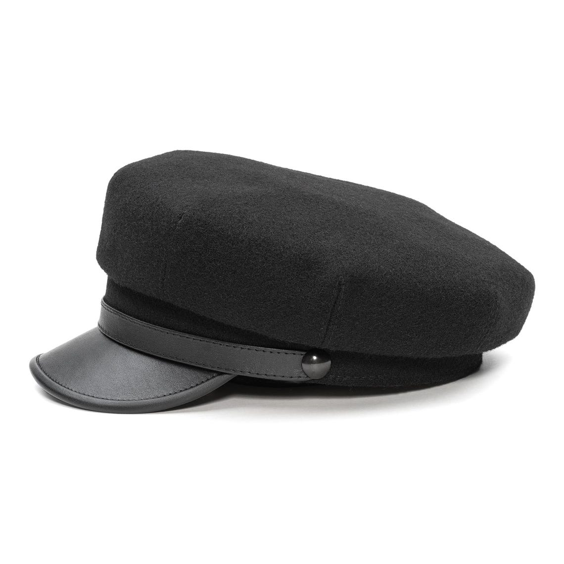 MOTO Motorcycle Biker Peaked Cap Wool Cloth Leather Brim Riding Harley ...
