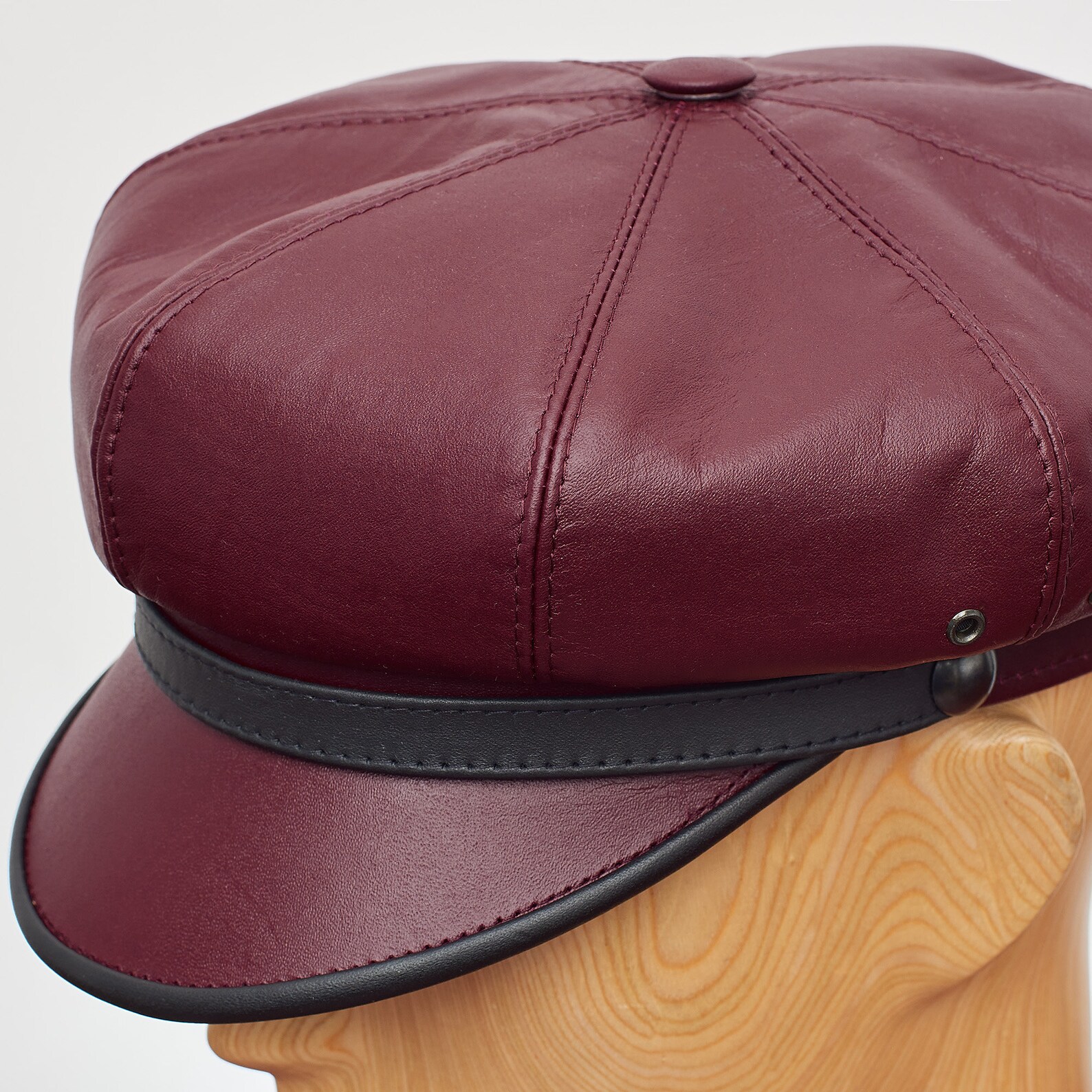 SALE - HARLEY Natural Leather Peaked Motorcycle Cap Rockabilly Punk ...