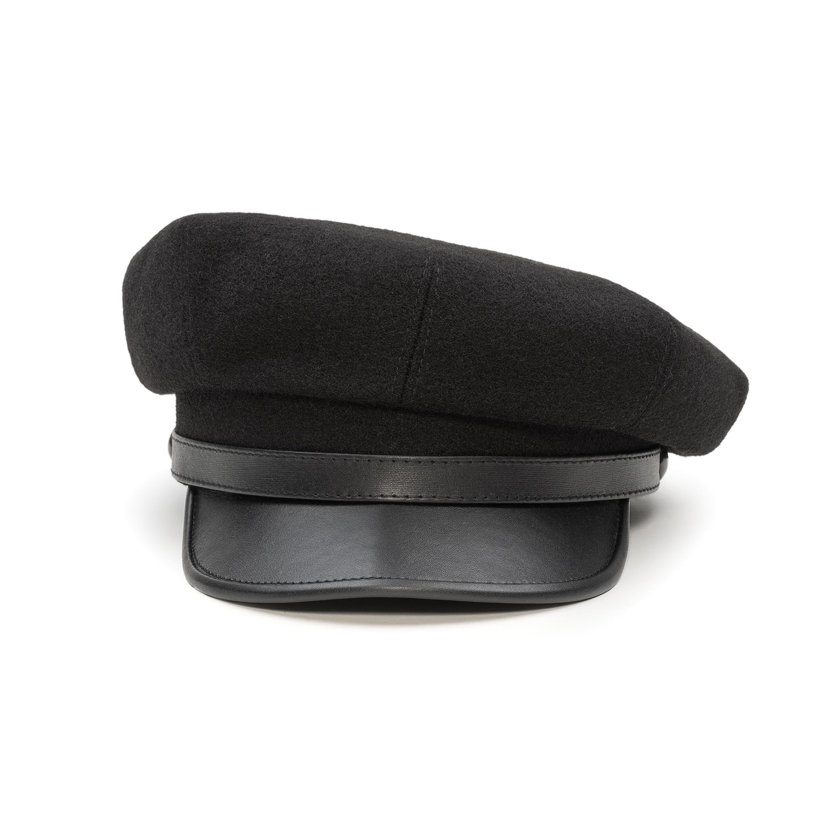 MOTO Motorcycle Biker Peaked Cap Wool Cloth Leather Brim Riding Harley ...