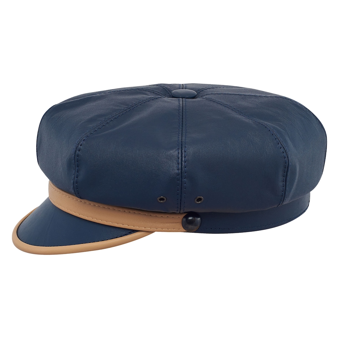 SALE - HARLEY Natural Leather Peaked Motorcycle Cap Rockabilly Punk ...