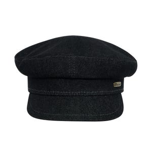 TRAWLER Denim Breton Fisherman Cap Sailor Captains Nautical Skipper ...