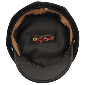 MOTO Motorcycle Biker Peaked Cap Wool Cloth Leather Brim Riding Harley ...