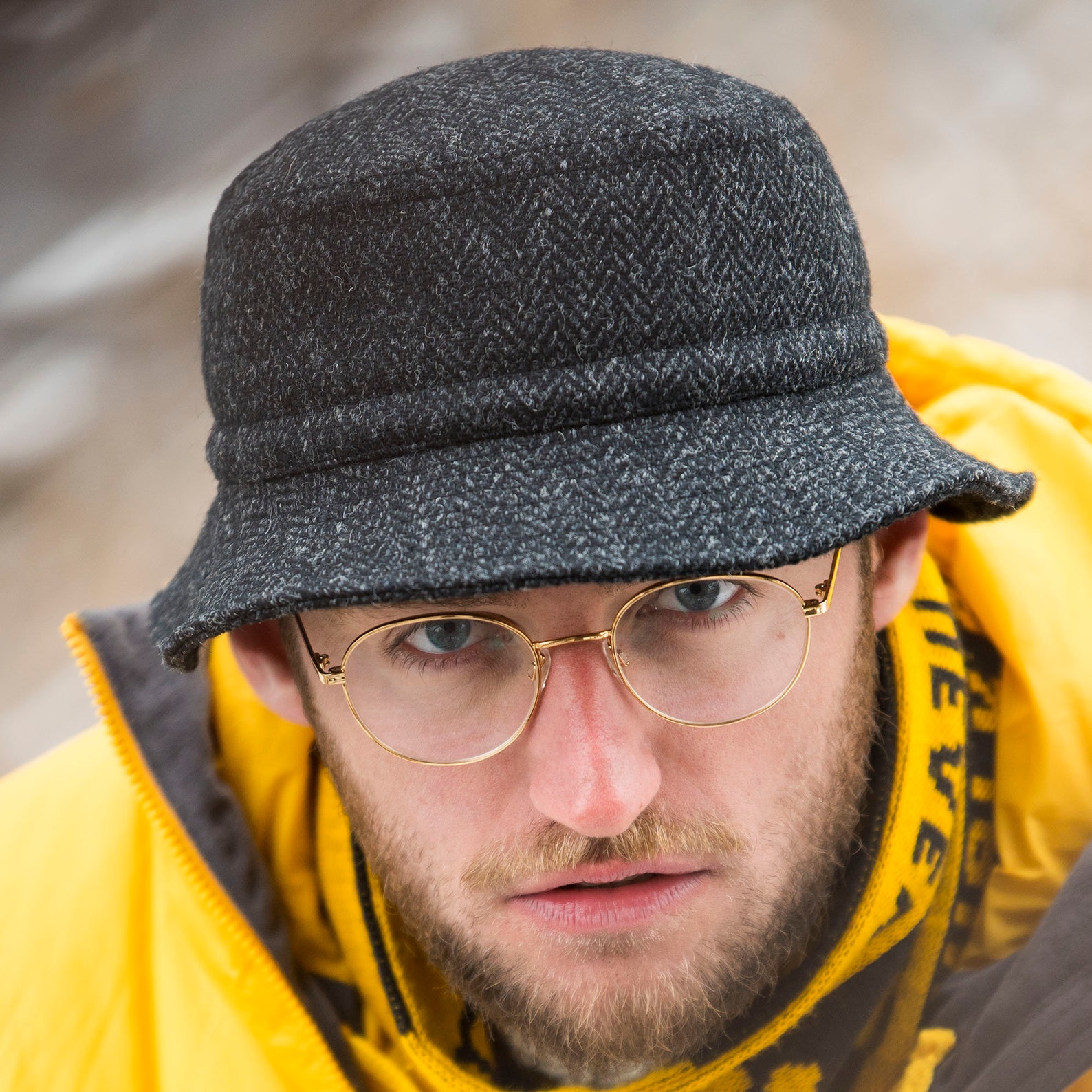 GLEN Harris Tweed Bucket Wool Hat Warm Quilted Lining Boonie Fisherman ...
