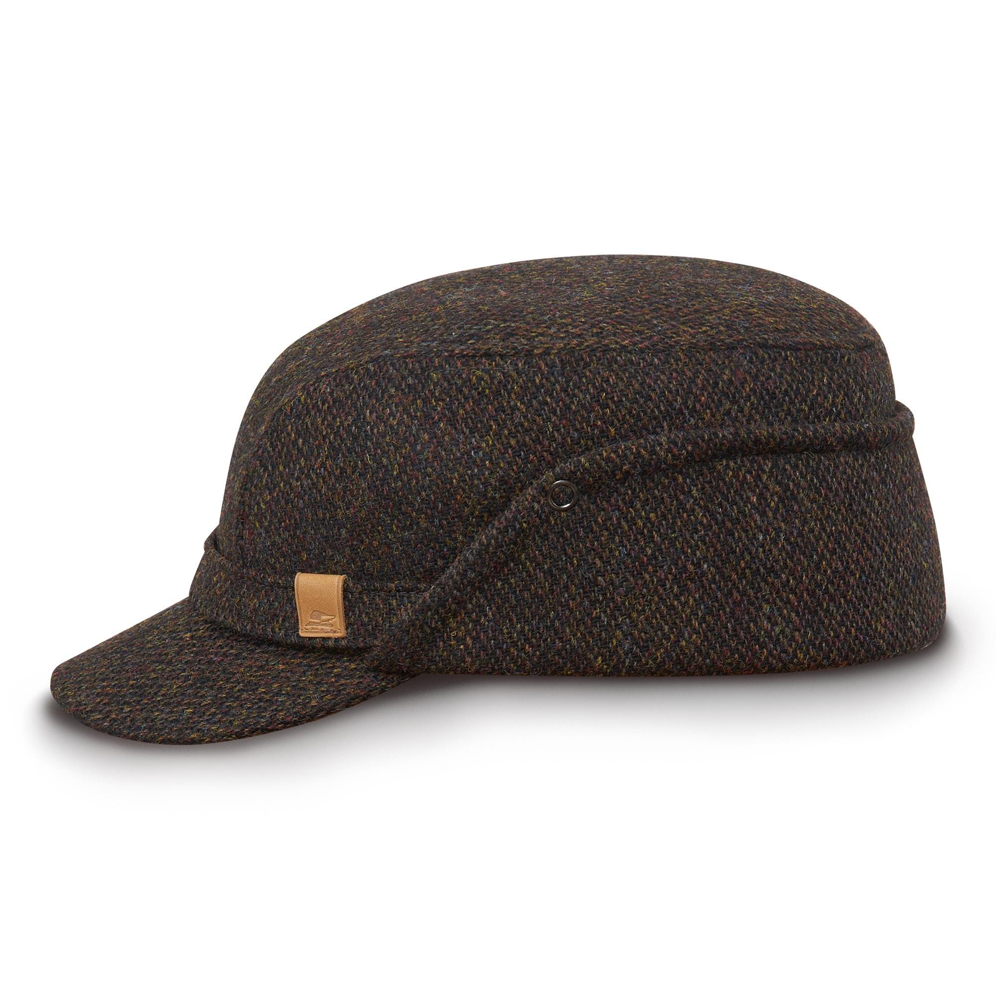 SAWYER Harris Tweed Wool Winter Mens Foldable Earflap Cap Cotton ...