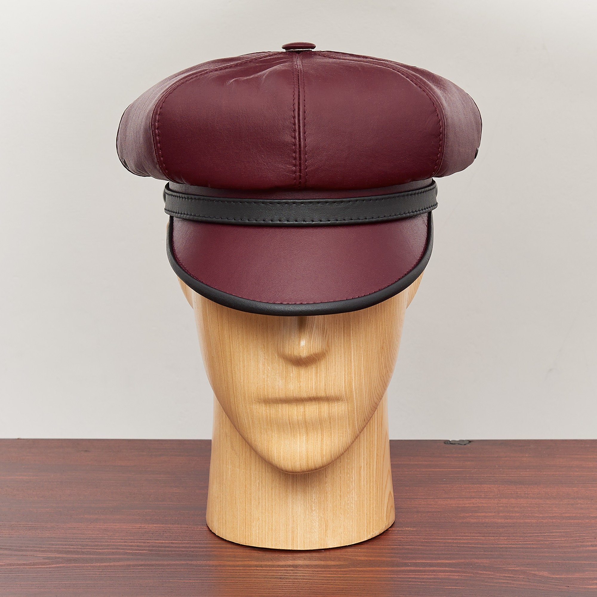 SALE - HARLEY Natural Leather Peaked Motorcycle Cap Rockabilly Punk ...