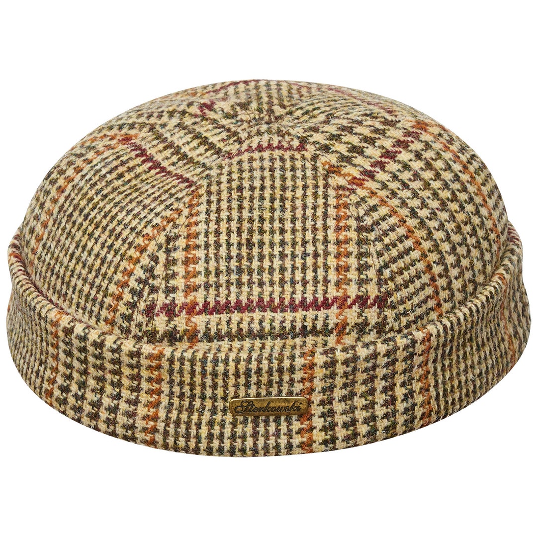 DOCKER Harris Tweed Beanie Cap Pure Scottish Wool Sailor Hat Stevedore ...