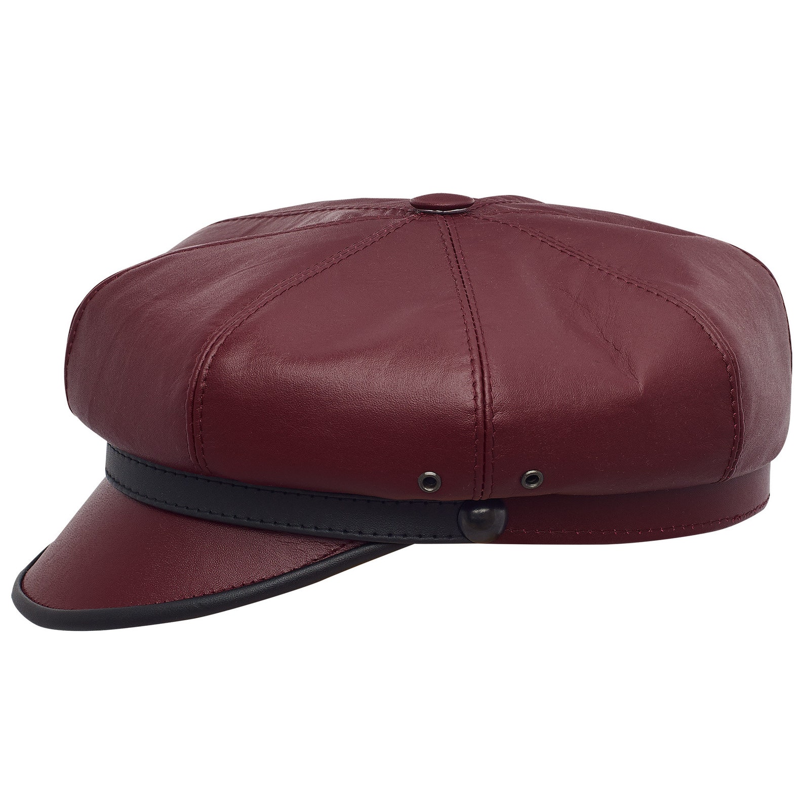 SALE - HARLEY Natural Leather Peaked Motorcycle Cap Rockabilly Punk ...